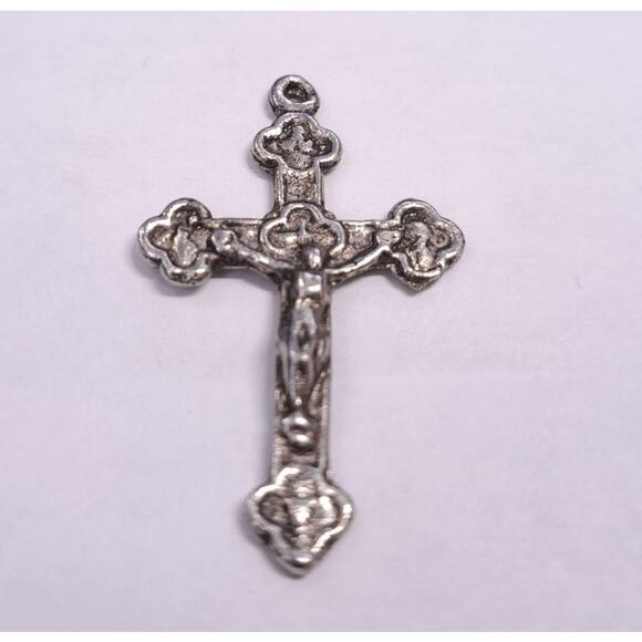 unknown | Jewelry | Vintage Crucifix Cross Pendant Religious Silvertone ...